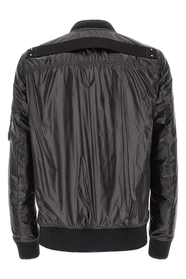 Rick Owens Bomber Jacket With Sleeve Pocket - Black