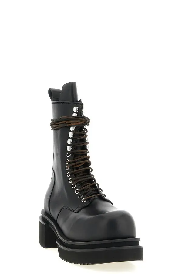 Rick Owens Lace Up Bogun Ankle Boots