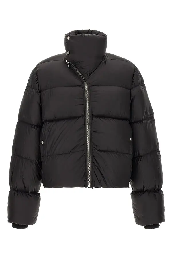 Rick Owens Puffer Jacket With Asymmetrical Zip