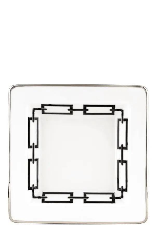 GINORI 1735 Square Trinket Dish Platinum Rim