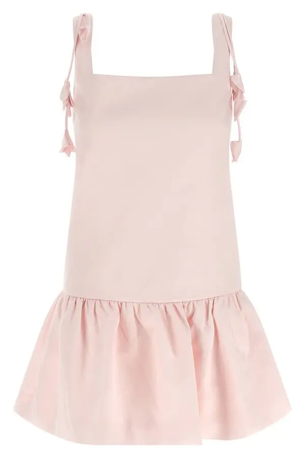 SELF-PORTRAIT Mini Dress With Tie-detail Straps - Pink