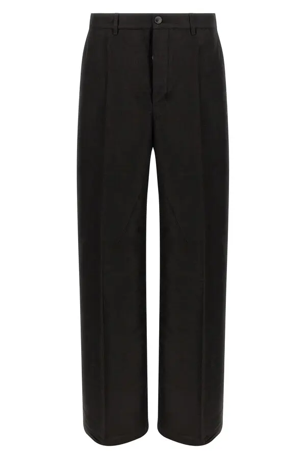 Rick Owens Trousers With Structured Front Crease - Black