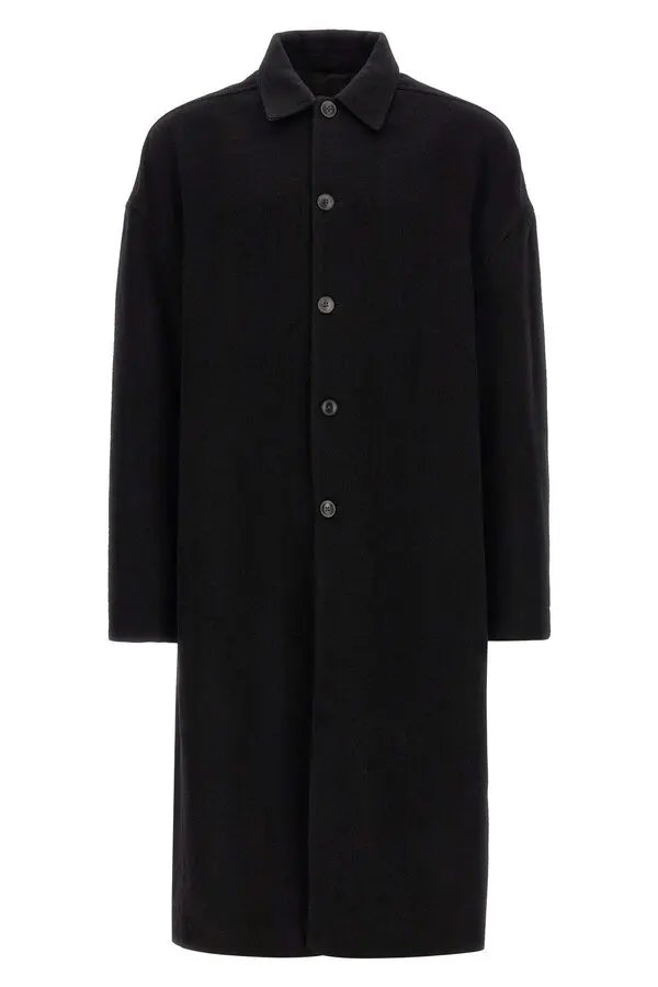 Rick Owens Single-breasted Virgin Wool Coat - Black