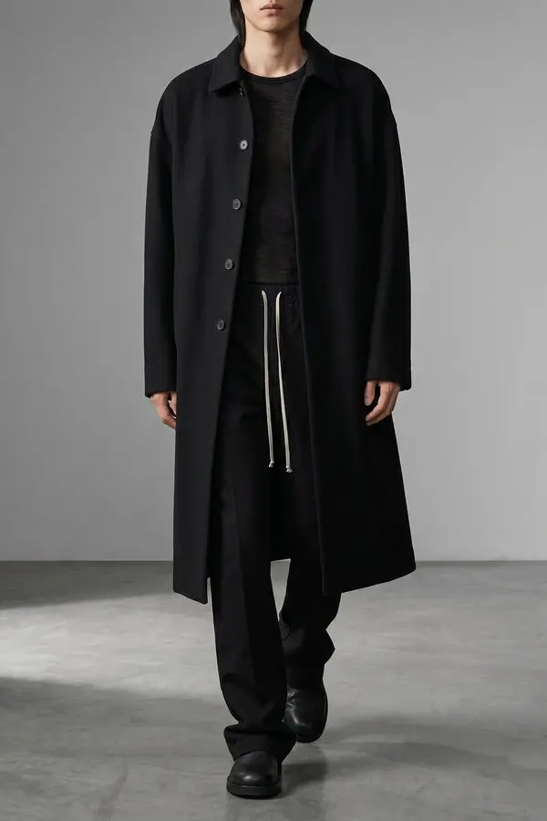 Rick Owens Single-breasted Virgin Wool Coat