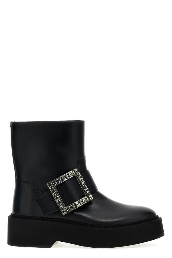 ROGER VIVIER Ankle Boots 'viv Rangers High Stra - Black