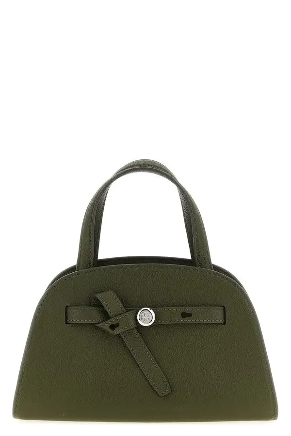 Tory Burch Romy Small Bauletto With Metal Logo Detail - Brown