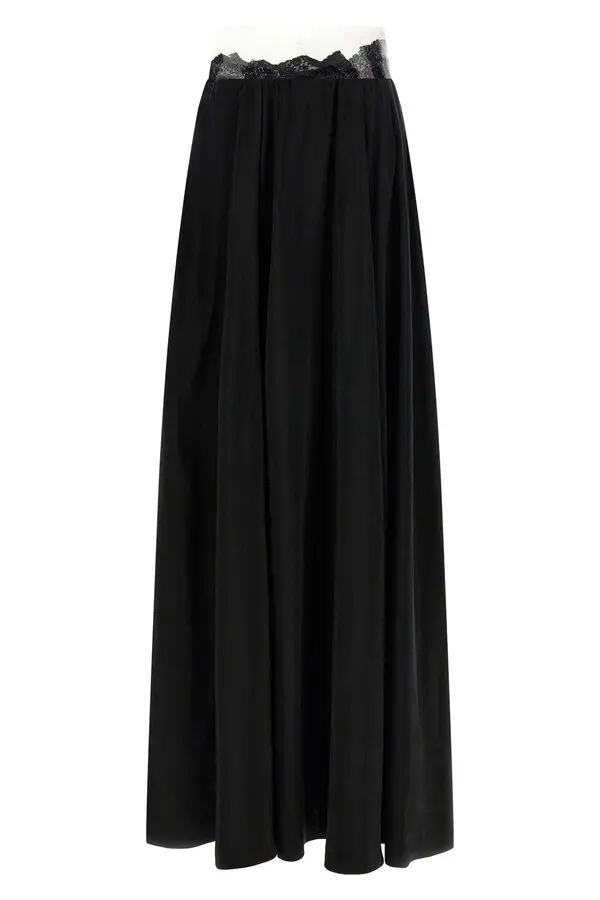 MAISON MARGIELA Maxi Skirt With Taped Detail - Black