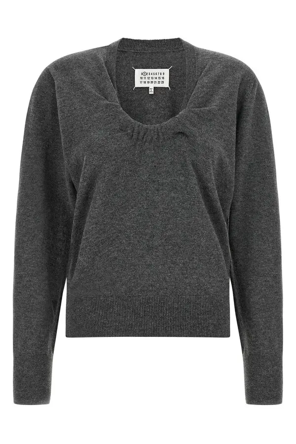 MAISON MARGIELA Twist Wool Sweater - Gray