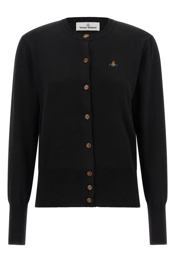 VIVIENNE WESTWOOD Crewneck Cardigan With Orb Embroidery