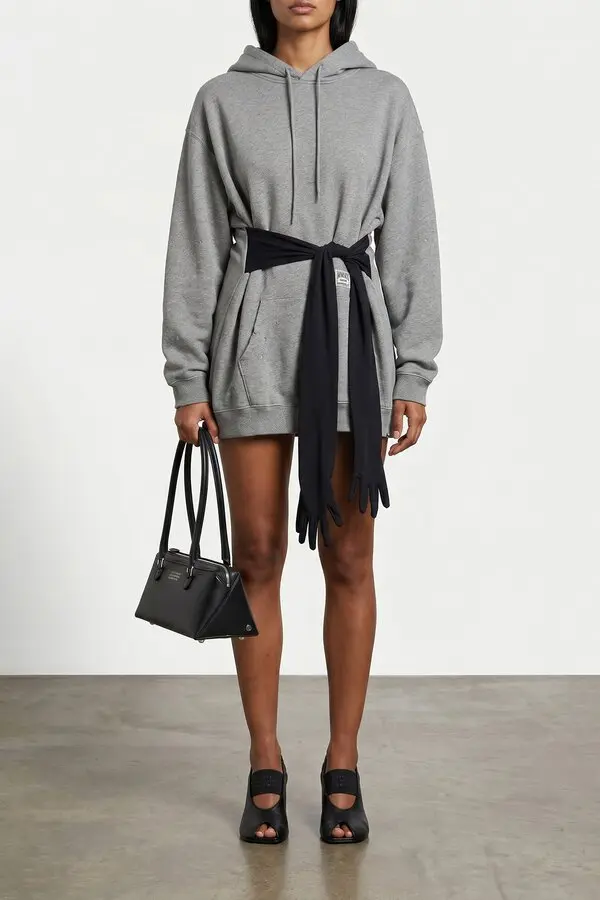 MAISON MARGIELA Hooded Sweatshirt Dress With Integrated Gloves