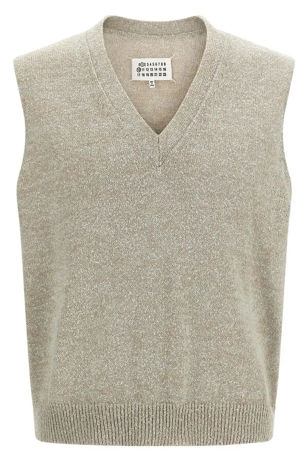 MAISON MARGIELA Bouclé Knit' Vest - Beige