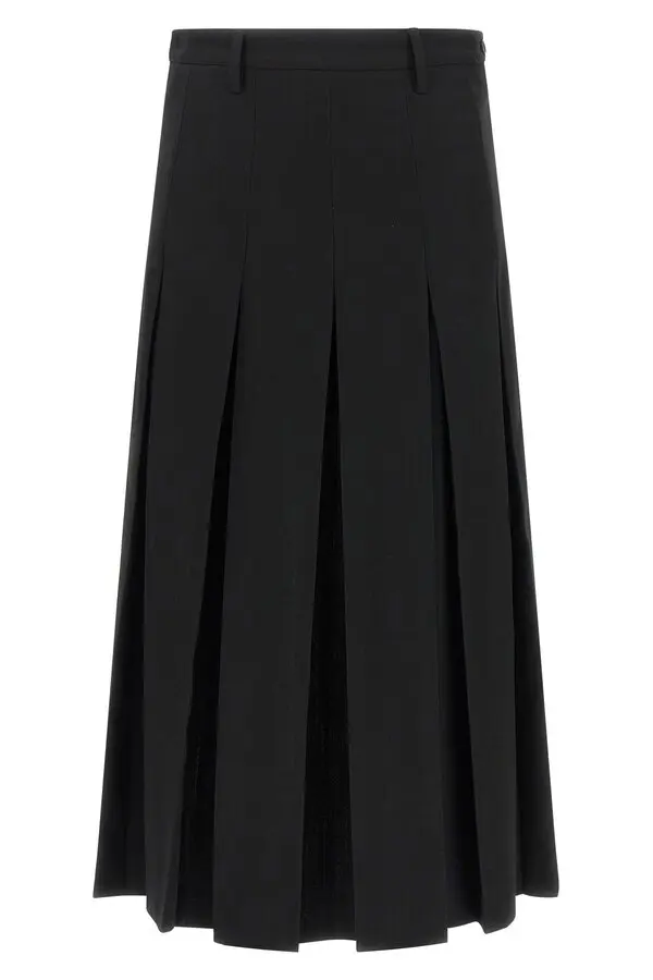 MAISON MARGIELA Layered Pleated Skirt - Black