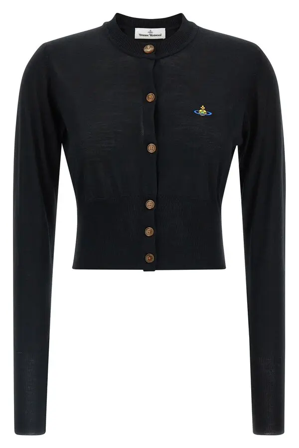 VIVIENNE WESTWOOD Cardigan With Embroidered Orb - Black