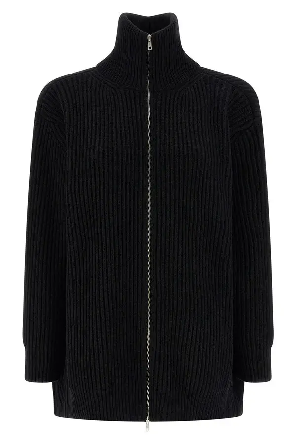 MAISON MARGIELA Ribbed Knit' Cardigan Dress - Black