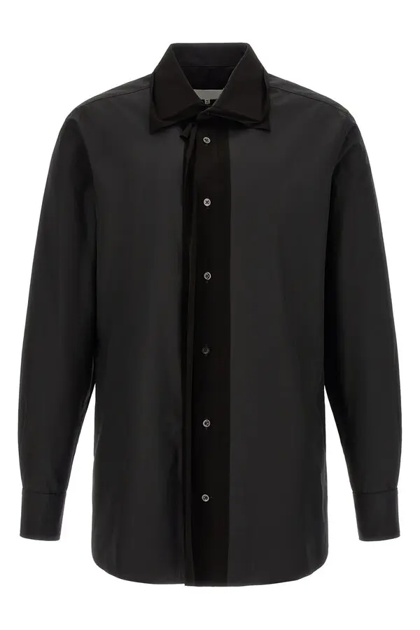 MAISON MARGIELA Shirt With Deconstructed Collar - Black