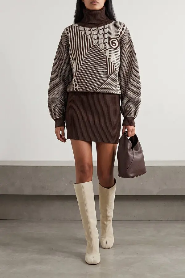 MAISON MARGIELA Mini Dress With Geometric Jacquard