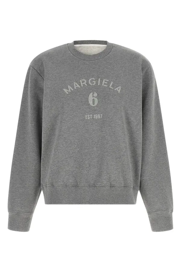 MAISON MARGIELA Sweatshirt Logo Print Detail - Gray