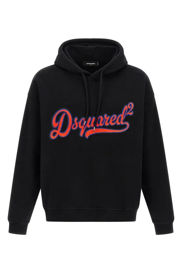 Dsquared2 Relax Fit Sponge Patch' Hoodie - Black