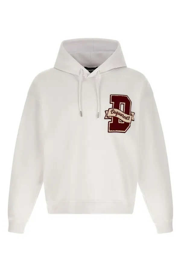 Dsquared2 Hoodie With Varsity Patch - White