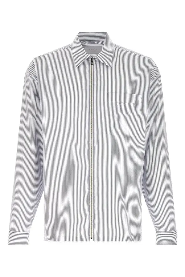 Prada Striped Shirt With Front Zip