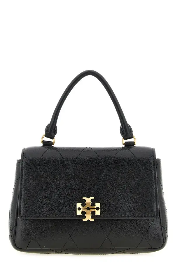 Tory Burch Top Handle Bag Quilted Leather - Black
