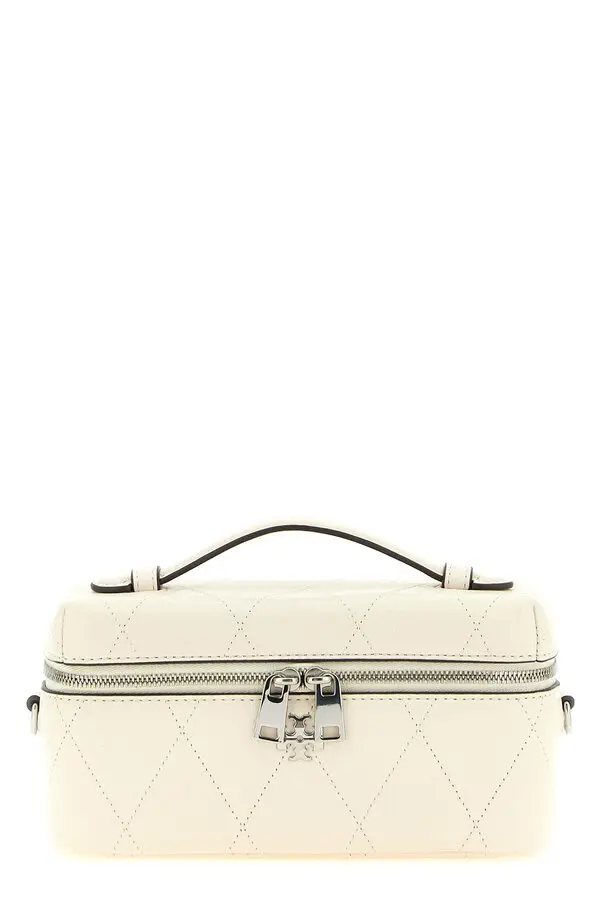 Tory Burch Quilted Leather Vanity Case - White