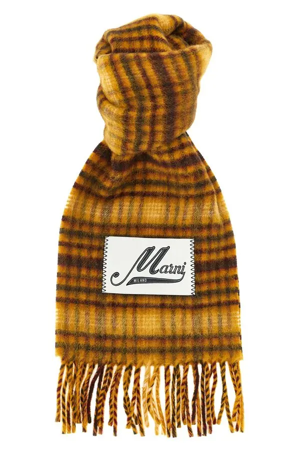 Marni Plaid Scarf - Yellow