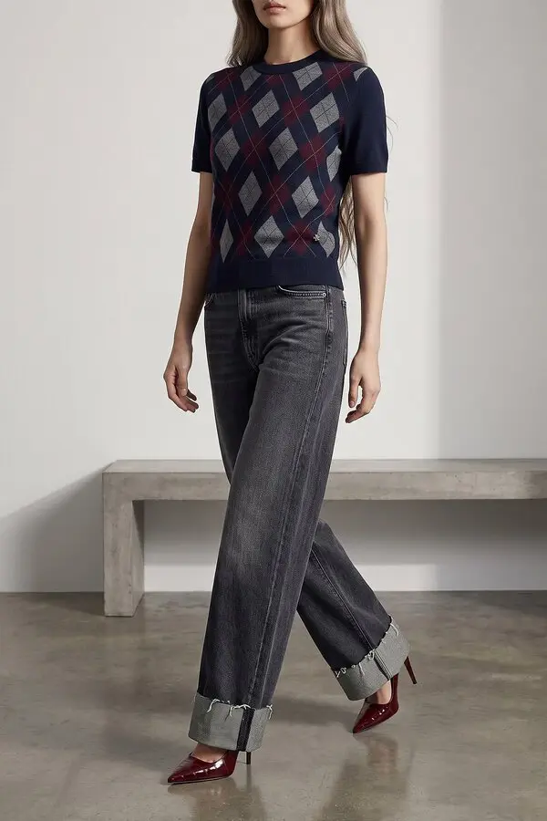 Tory Burch Argyle Sweater