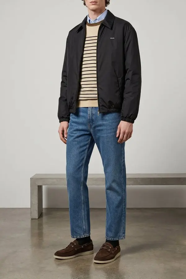 Prada Re-nylon Jacket With Shirt Collar