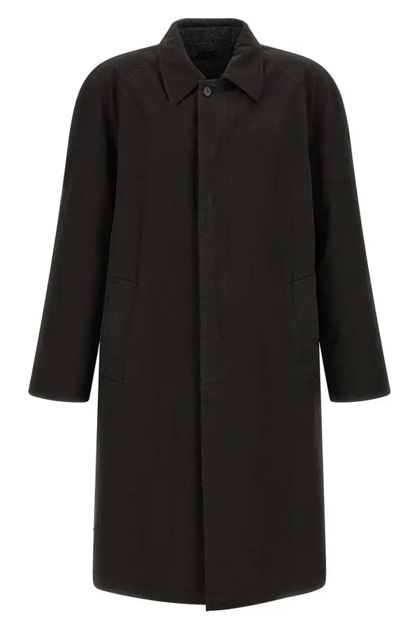 Prada Reversible Coat With Raglan Sleeves - Black