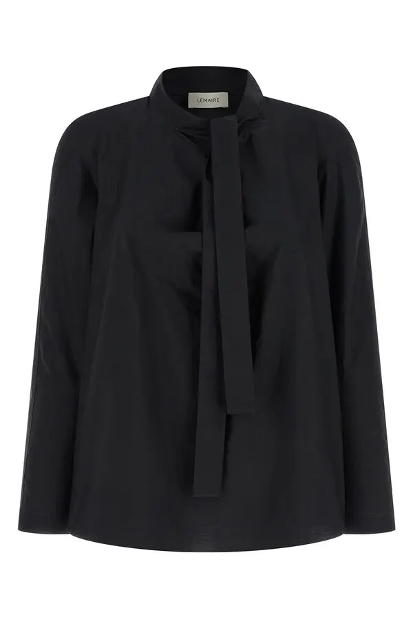 LEMAIRE Ascot Detail Blouse - Black