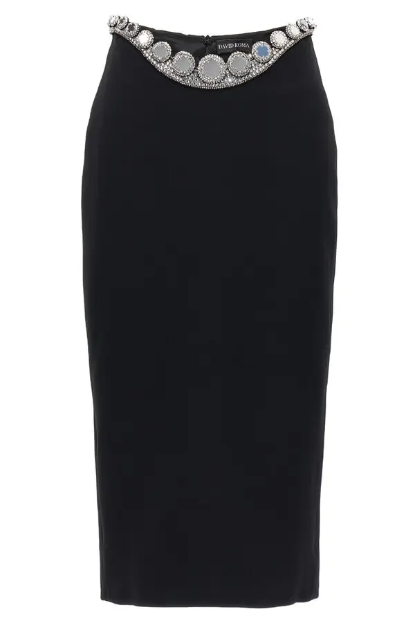 David Koma Octopus Circle Embr Waistband' Skirt