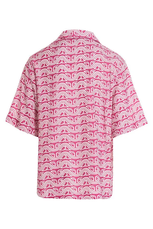 Gcds Shirt 'waved Logo Print Bowling Shirt