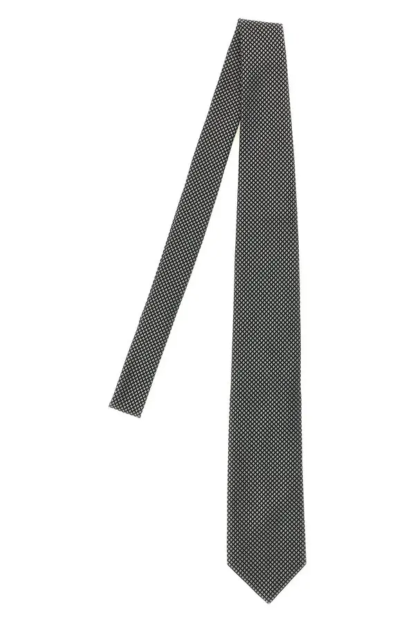 TOM FORD Silk Tie With Micro-pattern