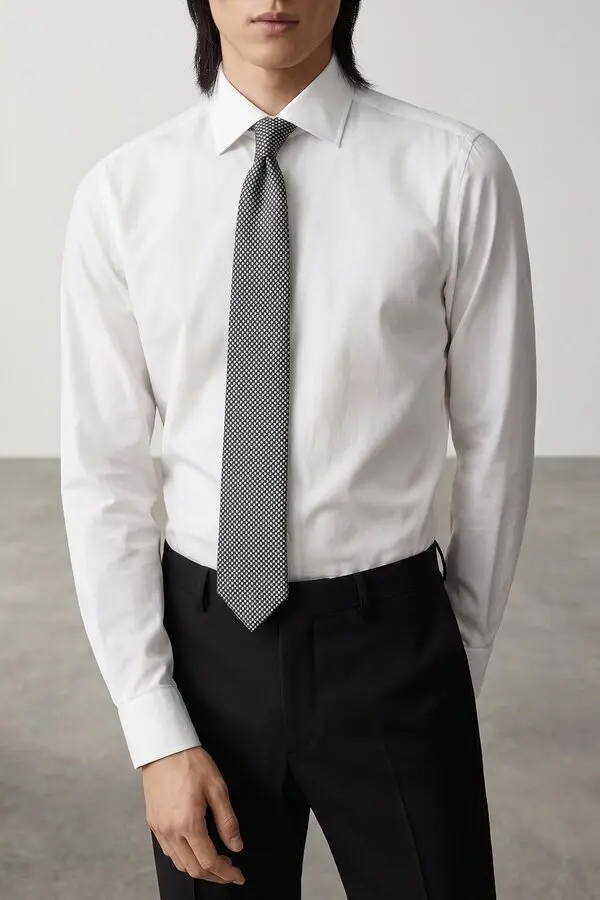 TOM FORD Silk Tie With Micro-pattern