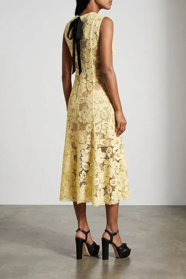 SELF-PORTRAIT Crochet Lace Midi Dress