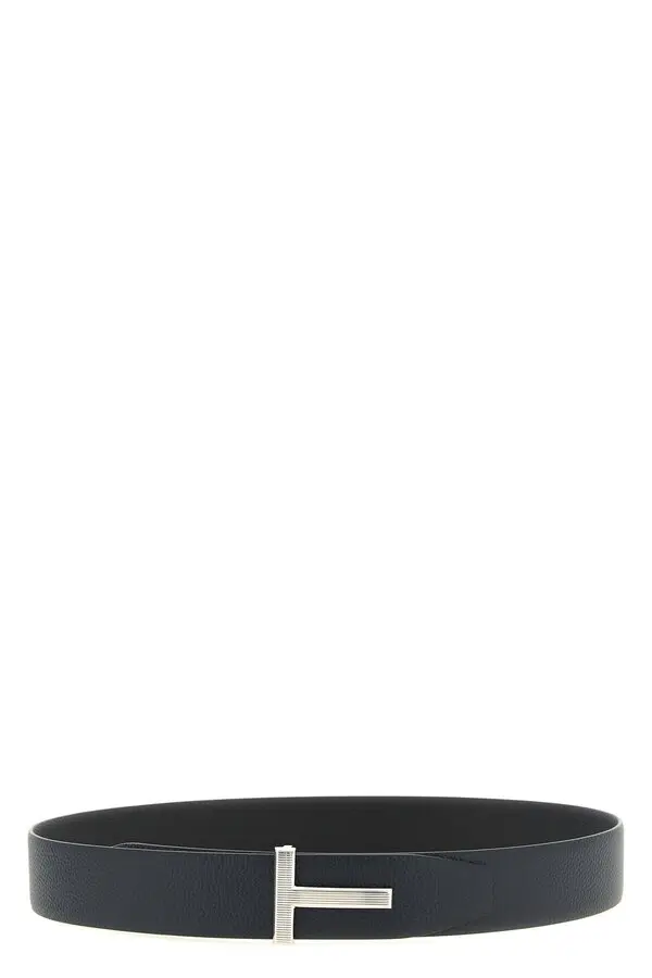 TOM FORD Reversible Grained Leather T Belt - Multi