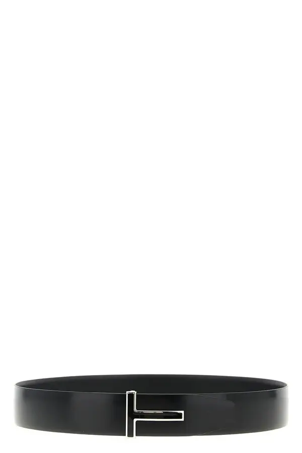 TOM FORD Reversible Belt With T Buckle - Black