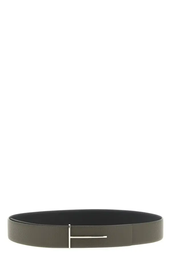 TOM FORD Pebbled Leather Reversible T Belt - Multi