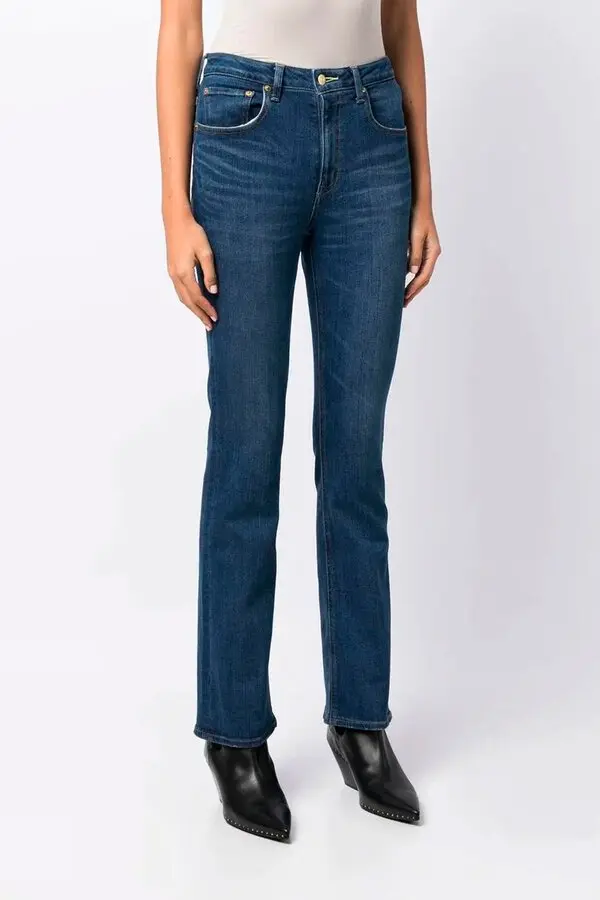 TU ES MON TRESOR Flared Jeans With Engraved Button