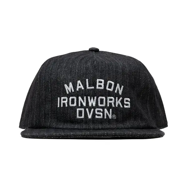 MALBON U Foreman Snapback Stone Washed Denim - Black