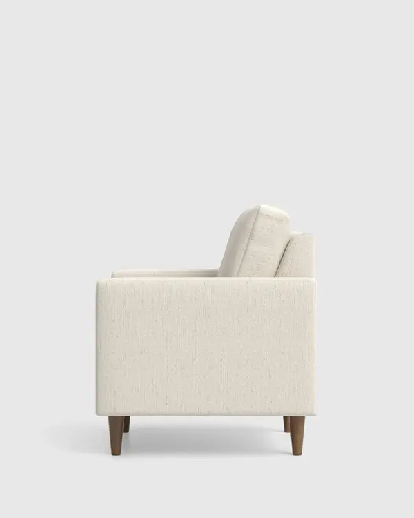 Quince Atlas Midcentury Accent Chair In Performance Chenille-linen Blend - Marshmallow