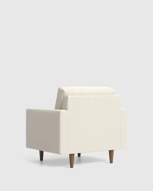 Quince Atlas Midcentury Accent Chair In Performance Chenille-linen Blend - Marshmallow