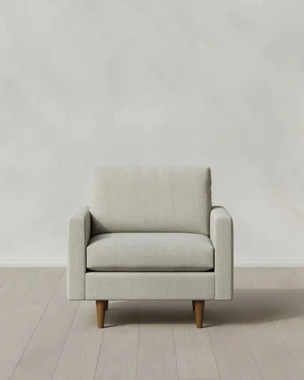 Quince Atlas Midcentury Accent Chair In Performance Chenille-linen Blend - Sorrell