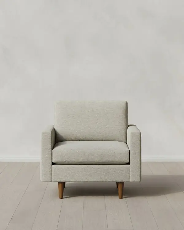 Quince Atlas Midcentury Accent Chair In Performance Basketweave - Flax