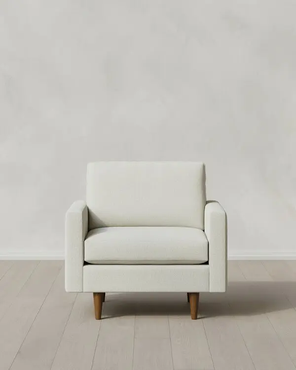 Quince Atlas Midcentury Accent Chair In Performance Basketweave - Ivory