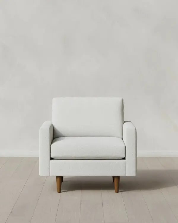 Quince Atlas Midcentury Accent Chair In Performance Basketweave - Snow