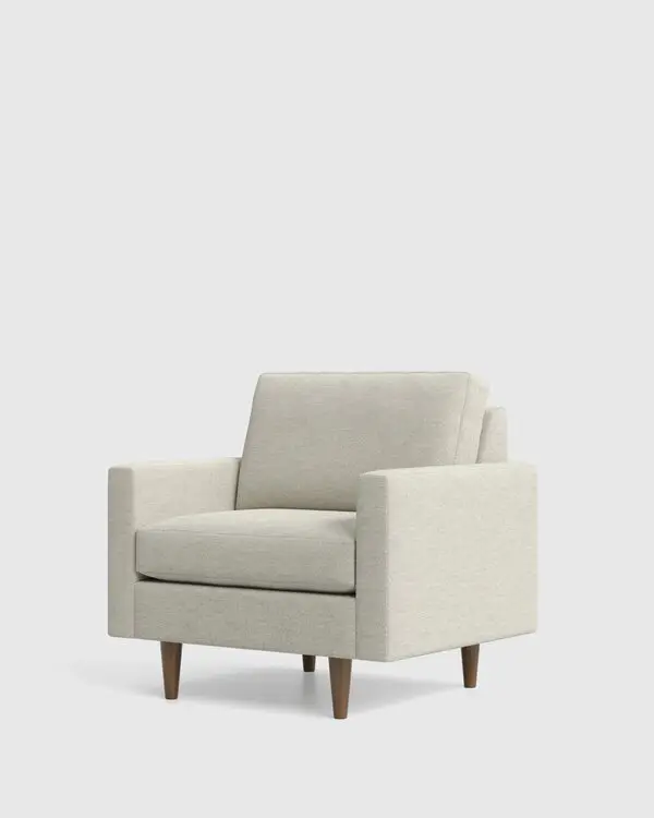 Quince Atlas Midcentury Accent Chair In Performance Basketweave - Snow