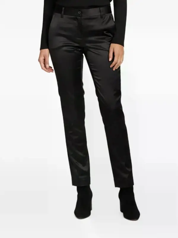 Dolce & Gabbana Silk Satin Trousers - Black