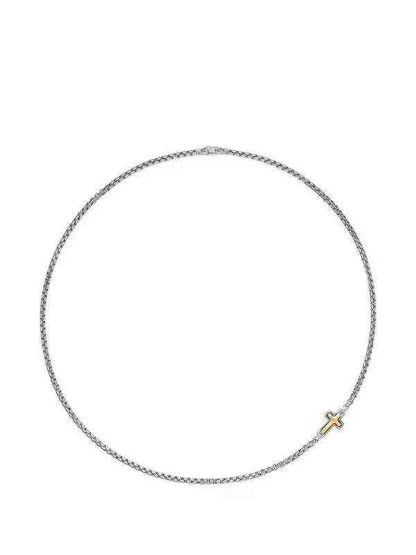 David Yurman Cross Station Necklace - Silver